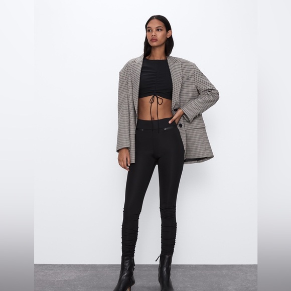Zara | Pants & Jumpsuits | Zara Ruched Power Stretch Leggings | Poshmark